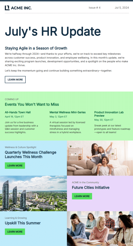 15 Engaging Employee Newsletter Templates For Outlook Emails