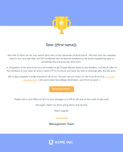 10 Most Popular Employee Email Templates