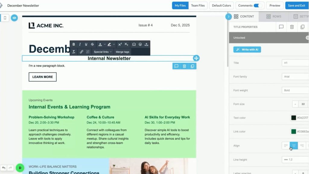 Internal Communications Email Software Features by ContactMonkey