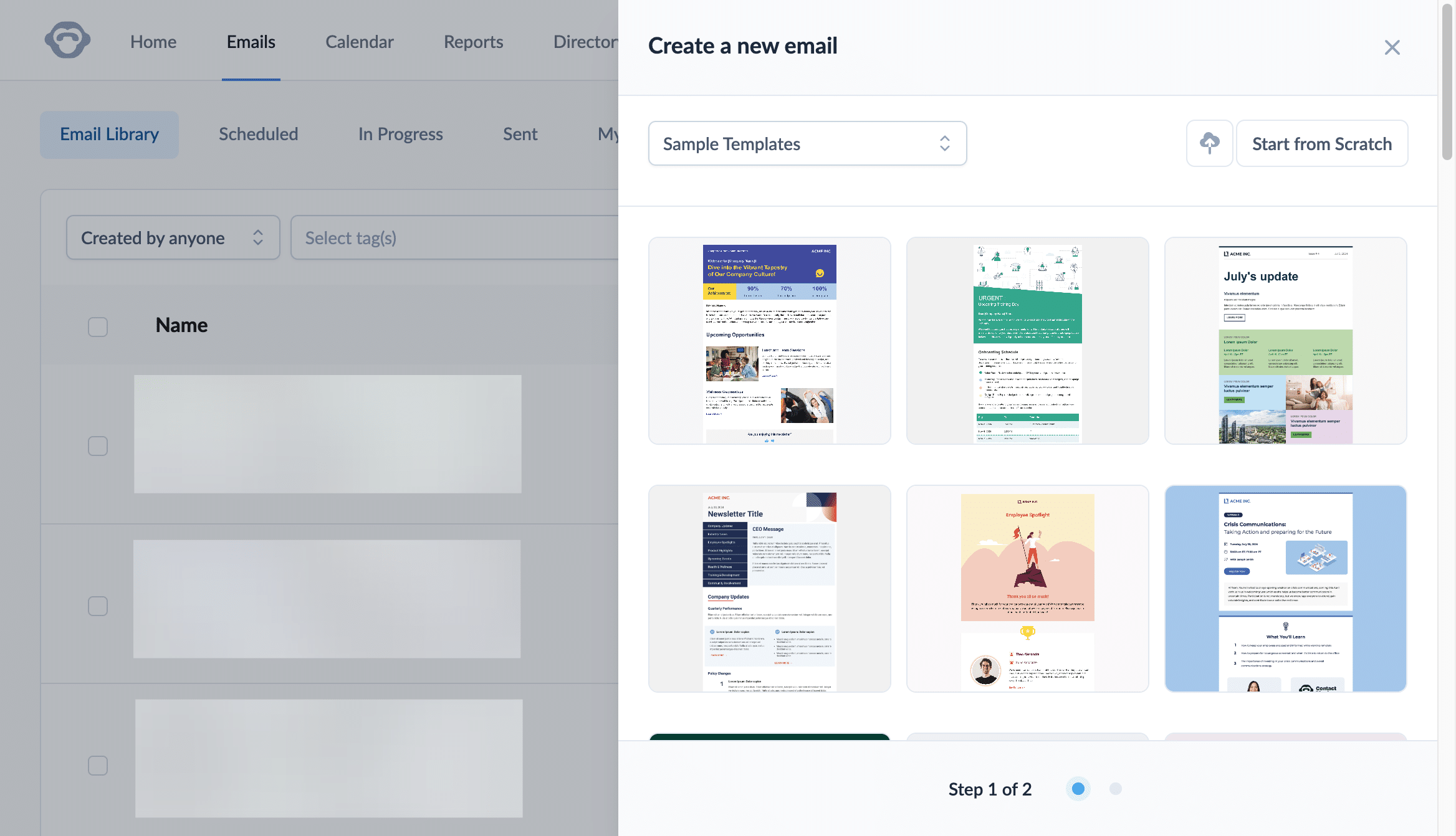 Creating email (using template) | ContactMonkey