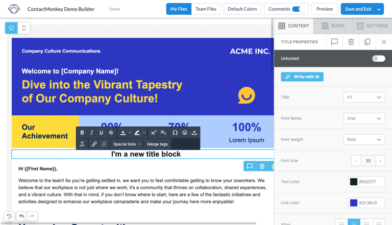 Using the internal email and newsletter template library | ContactMonkey